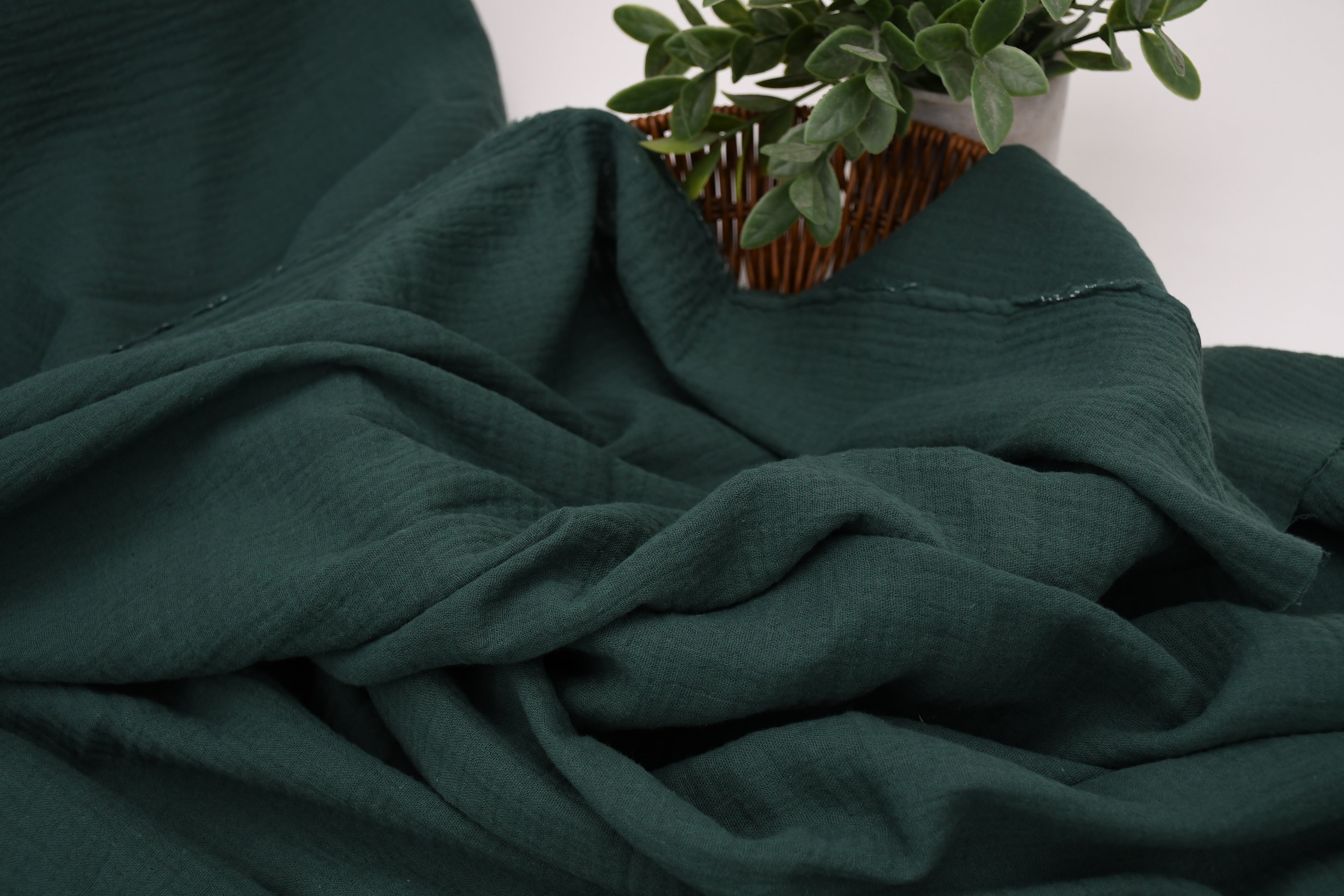 100% Cotton Double Gauze Muslin Fabric - Bottle Green – Frontier Fabrics